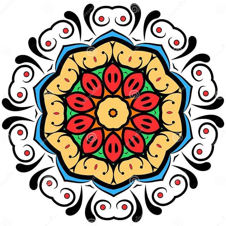 Round Ornamental Design Element Stock Vector - Illustration of line ...