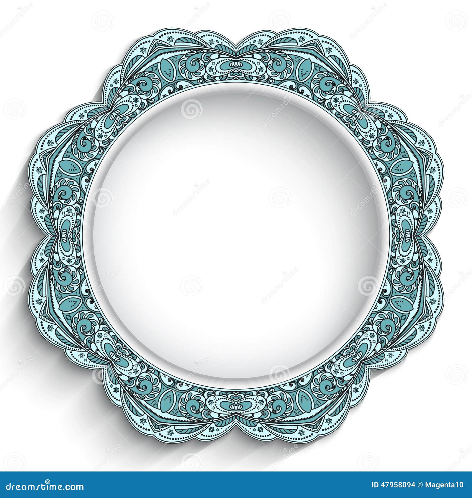 Round ornamental frame stock vector. Illustration of clean - 47958094