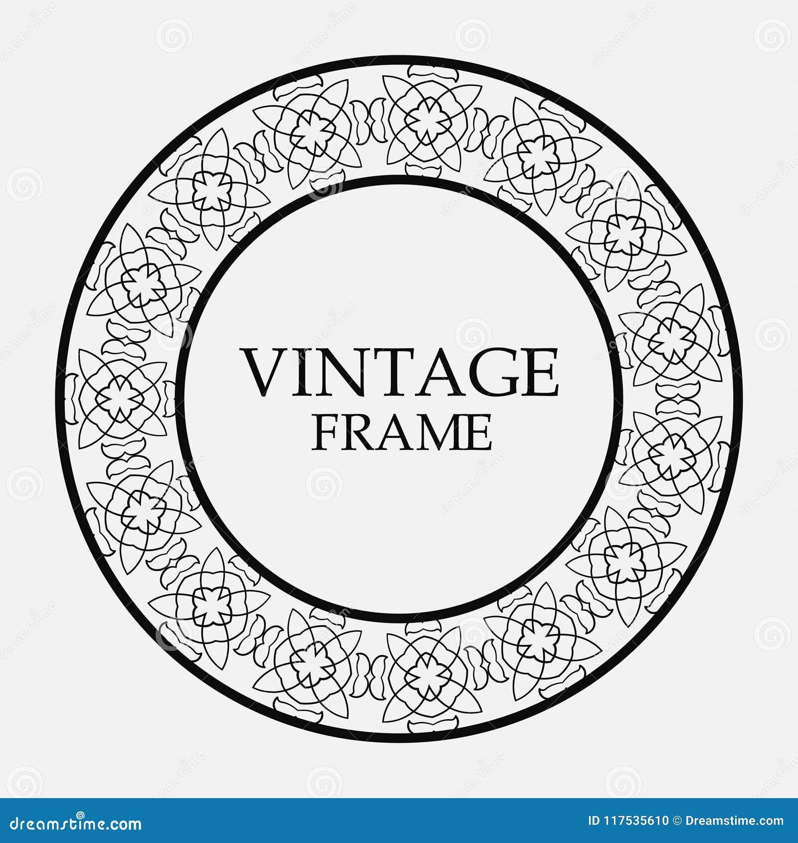 Round ornamental frame stock vector. Illustration of ornamental - 117535610