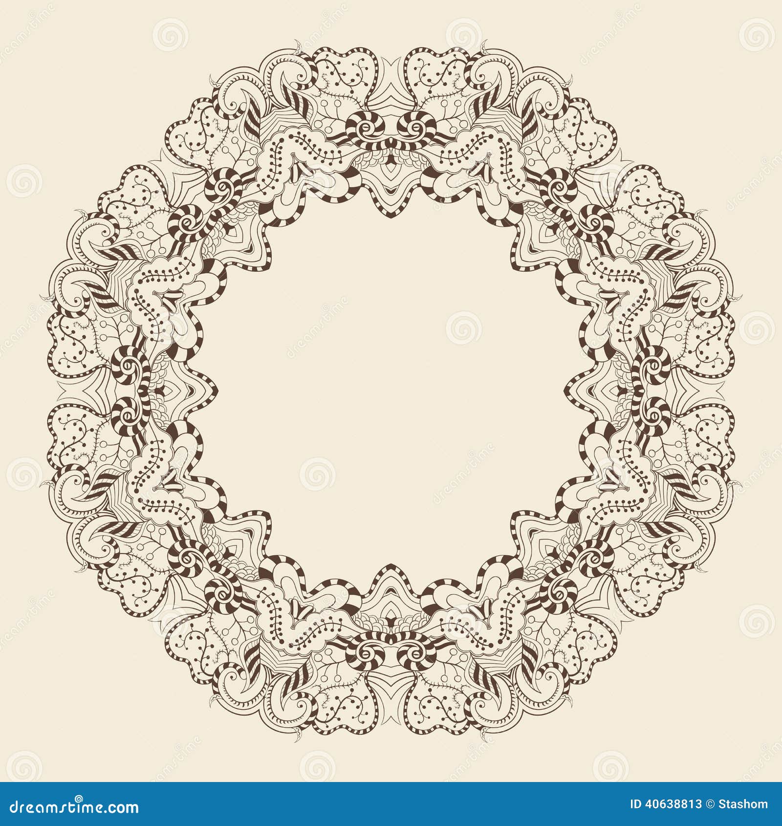 Round Ornamental Frame. Vector Illustration Stock Vector - Illustration ...