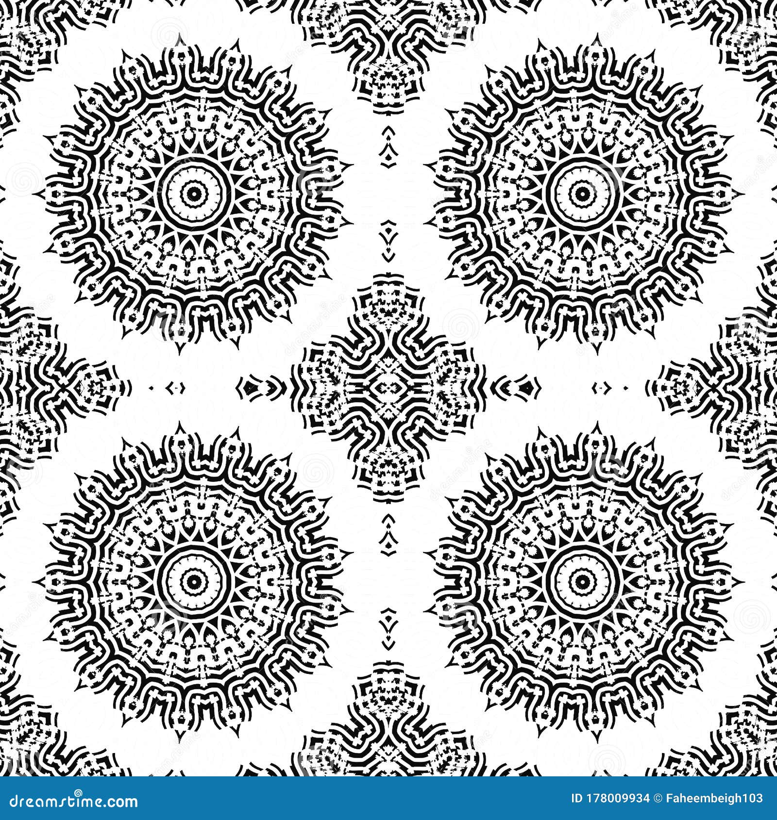Round Ornamental Mandala Seamless Pattern Texture. Stock Illustration ...