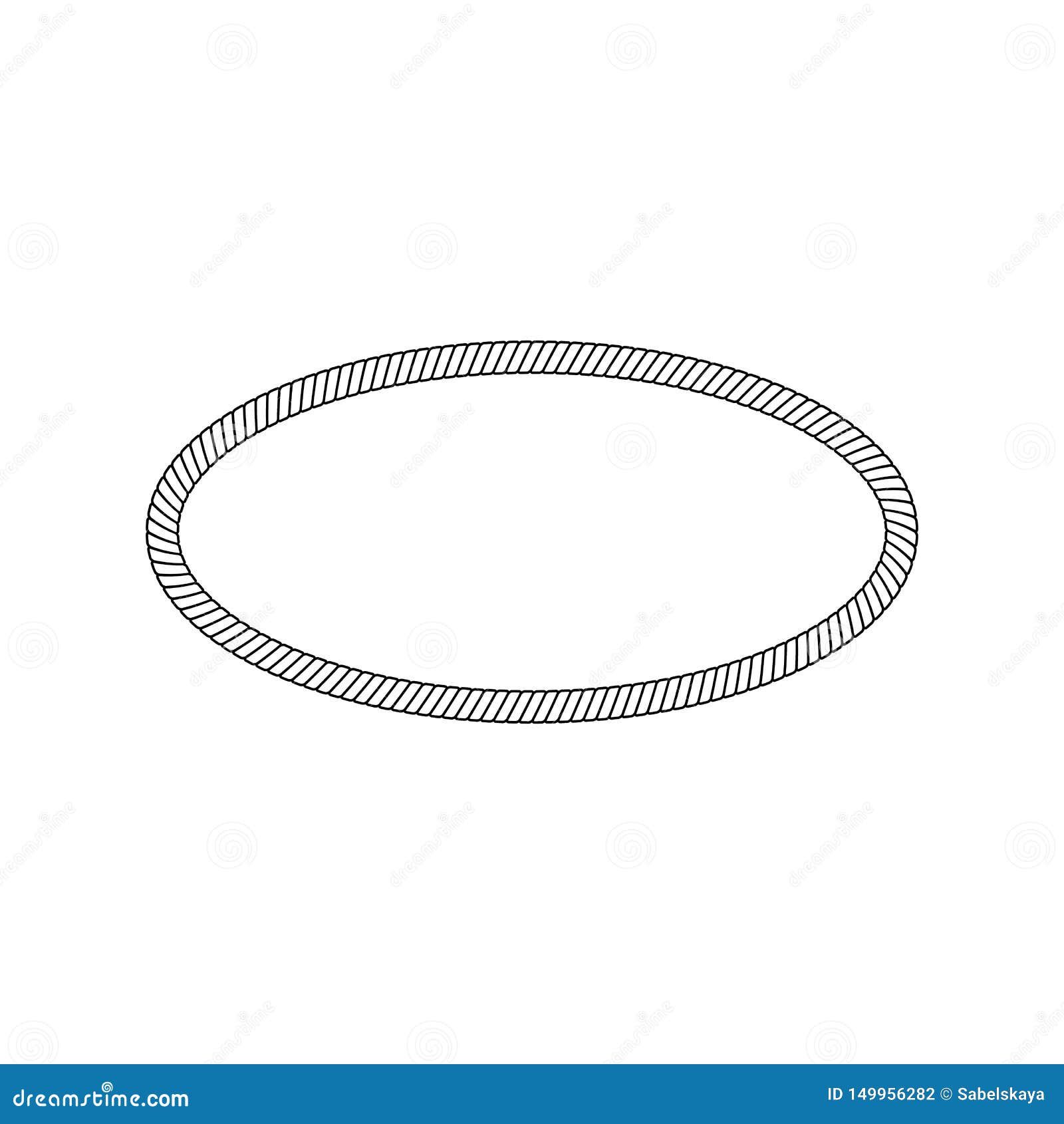 Round and Oval Loop of Rope and Cord. Stock Vector - Illustration of ...