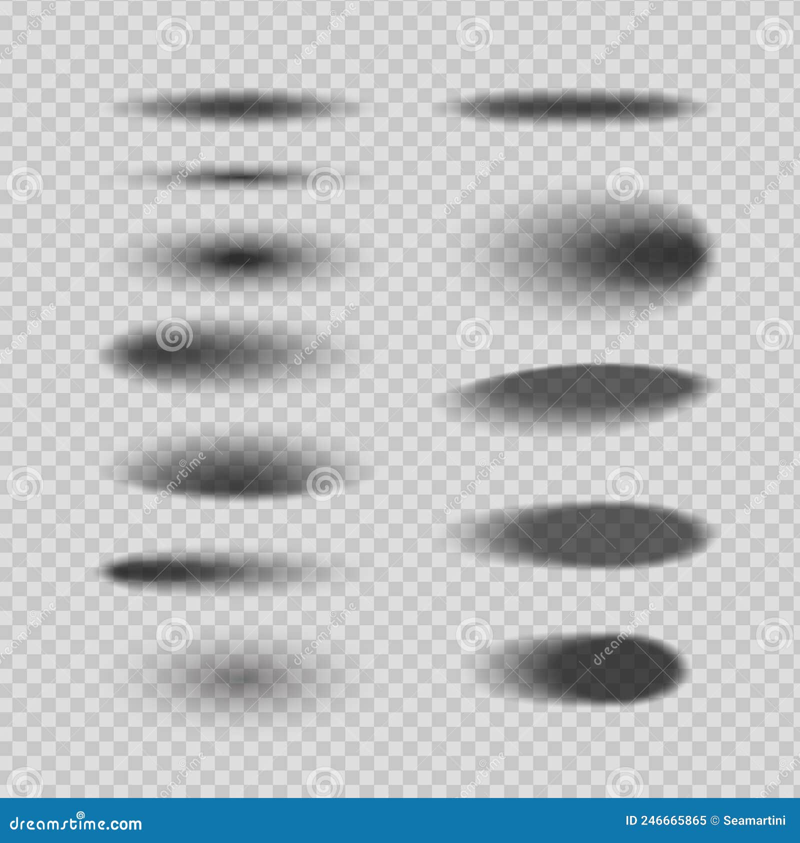 Round and Oval Realistic Transparent Shadow Effect Stock Vector ...