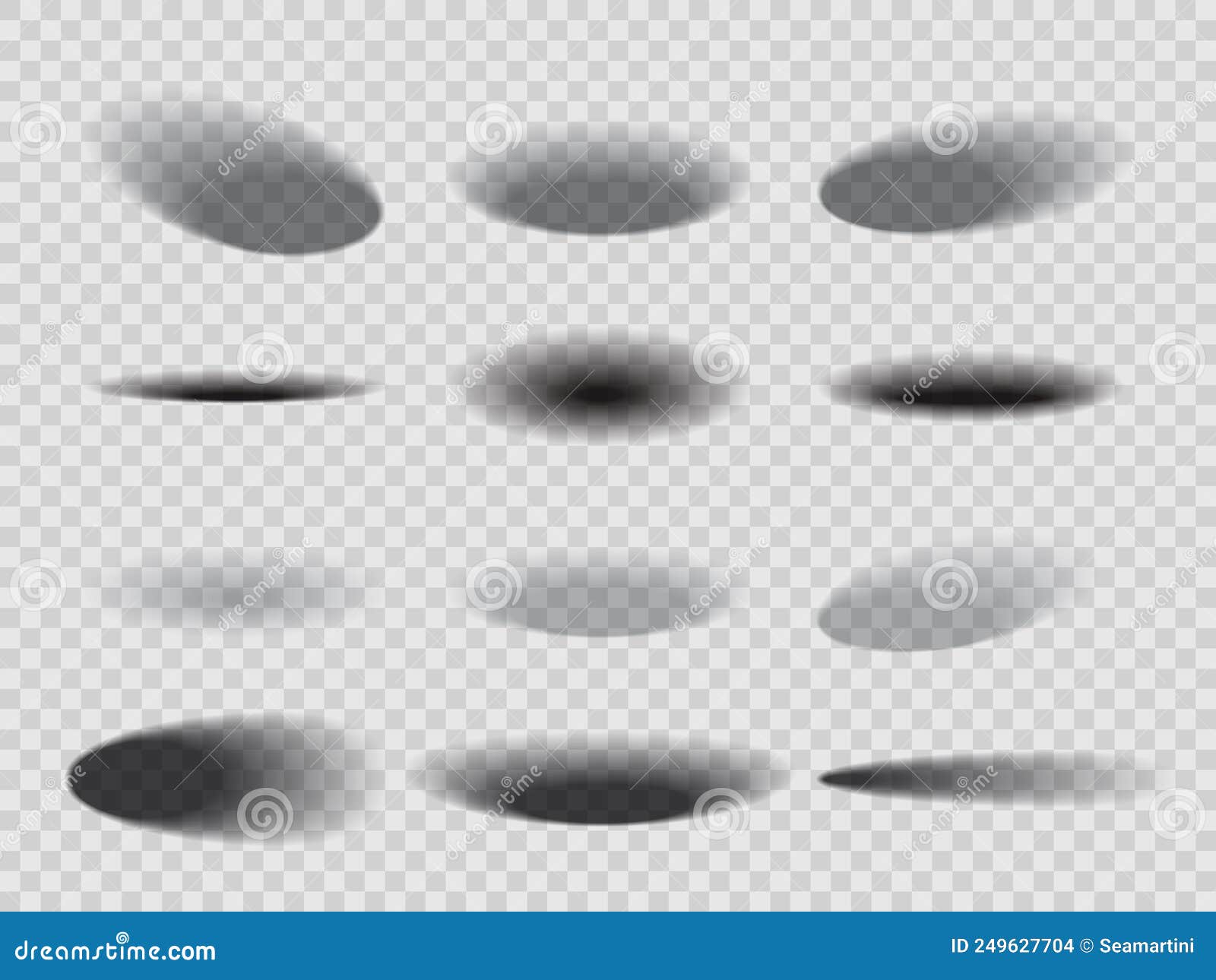 Round, Oval Realistic Transparent Shadow Effects Stock Vector ...