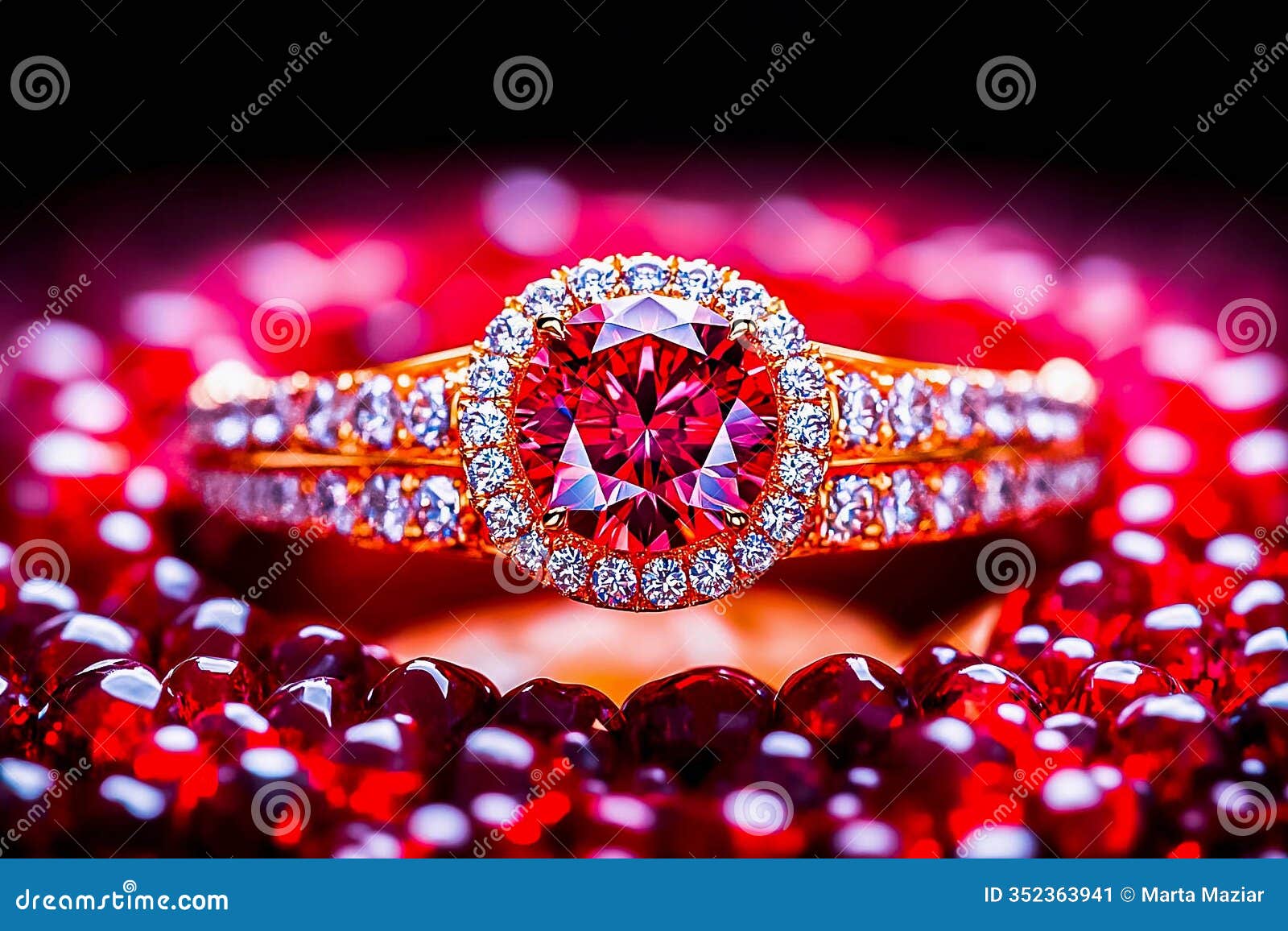Round Oval Shape Platinum Ruby Ring Band with Shiny Diamond Stock Image ...