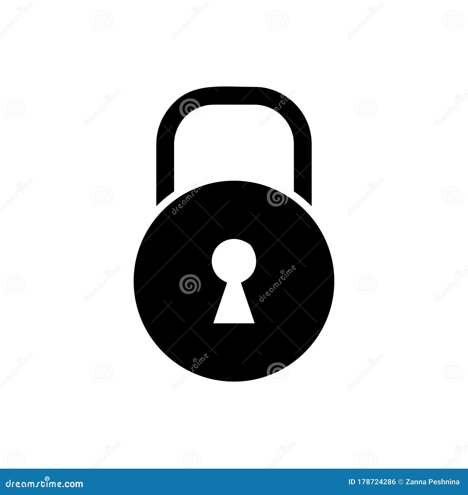 Round Padlock Icon Vector. Lock Flat Design Icon Stock Illustration ...