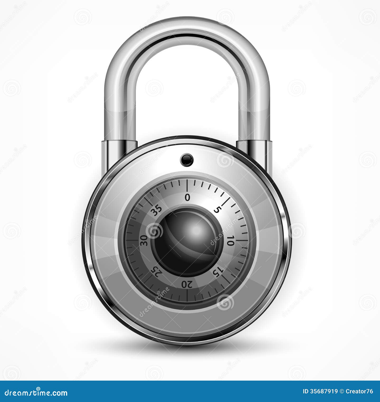 3d Metallic Code Padlock Isolated On White Background. High Resolution ...
