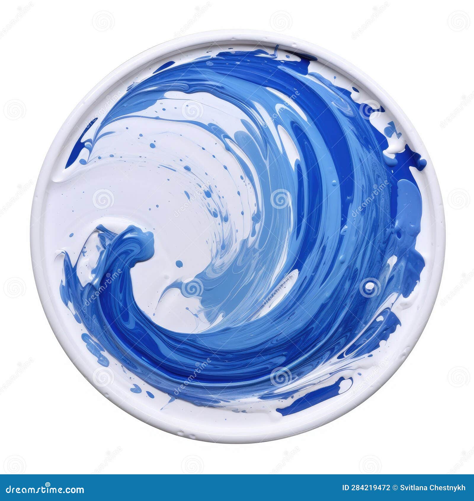 Round Paint Blot Splash Circle, Isolated on White Background, Blue ...