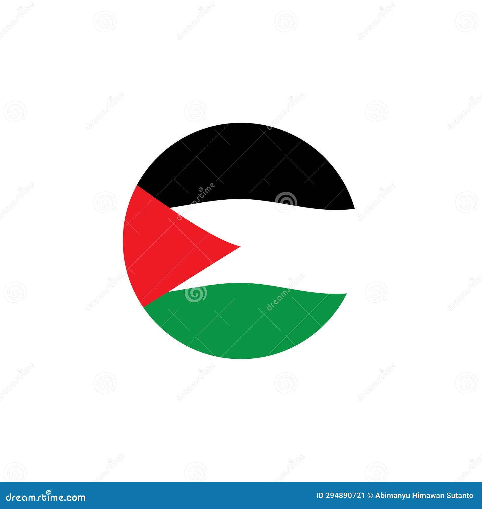 Round Palestinian Flag Icon Vector Stock Vector - Illustration of ...