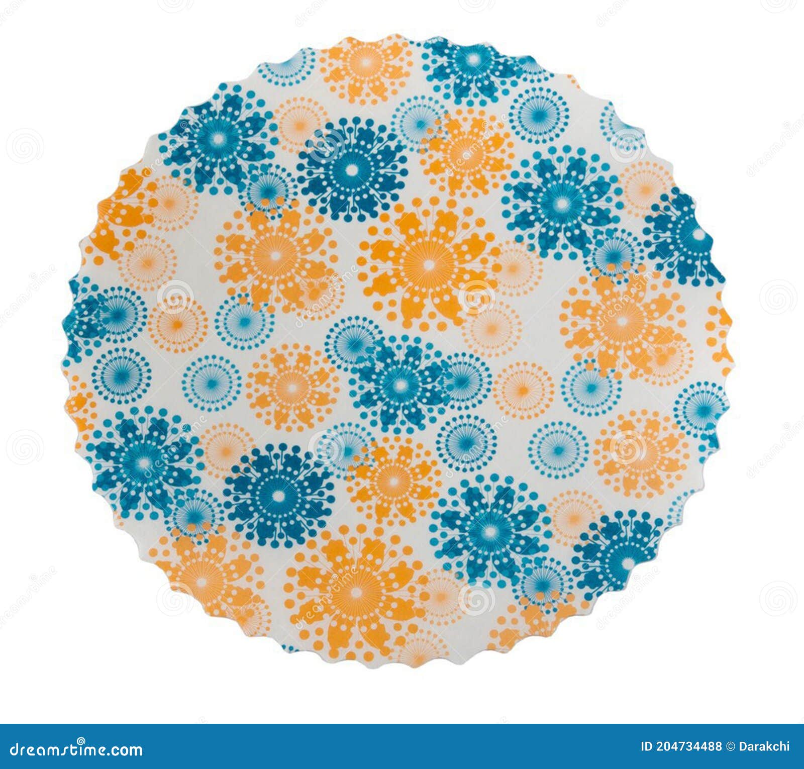 Round Paper Confectionery Napkin with Fireworks Pattern Stock Photo ...