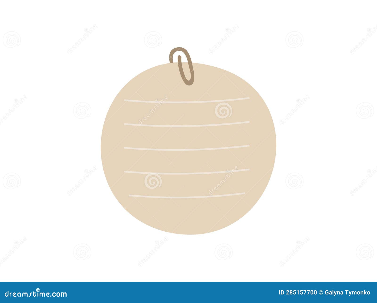 Round Paper Scrap with Clip, Ripped Page Piece. Torn Note Paper Page ...