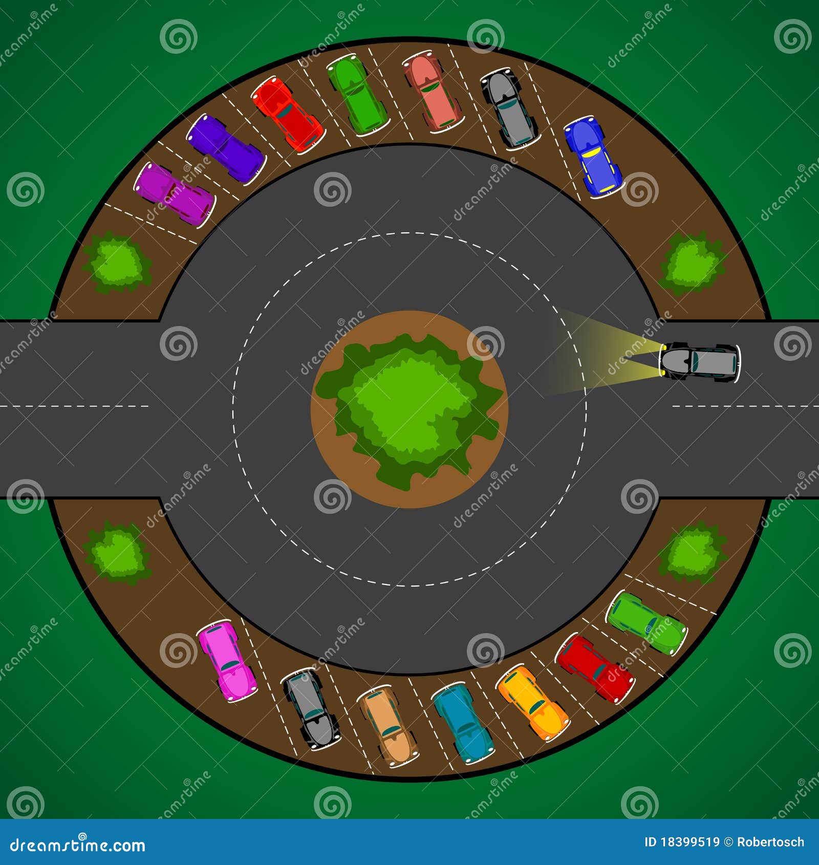 Round parking for cars stock vector. Illustration of pollution - 18399519