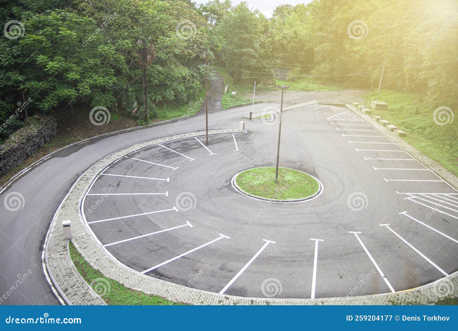 Round Parking in the Forest Area of the National Park Stock Image ...