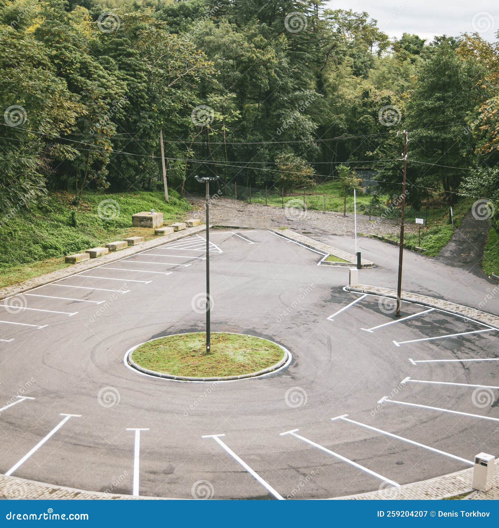 Round Parking in the Forest Area of the National Park Stock Image ...
