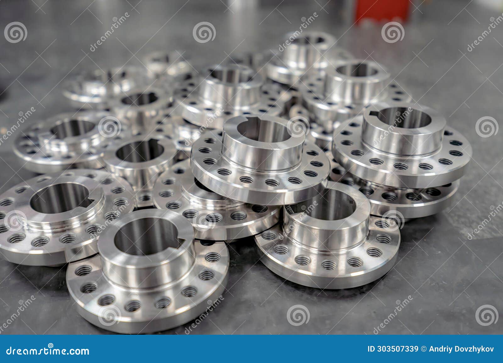 Round Parts with Holes on the Table for Sorting and Sending for ...