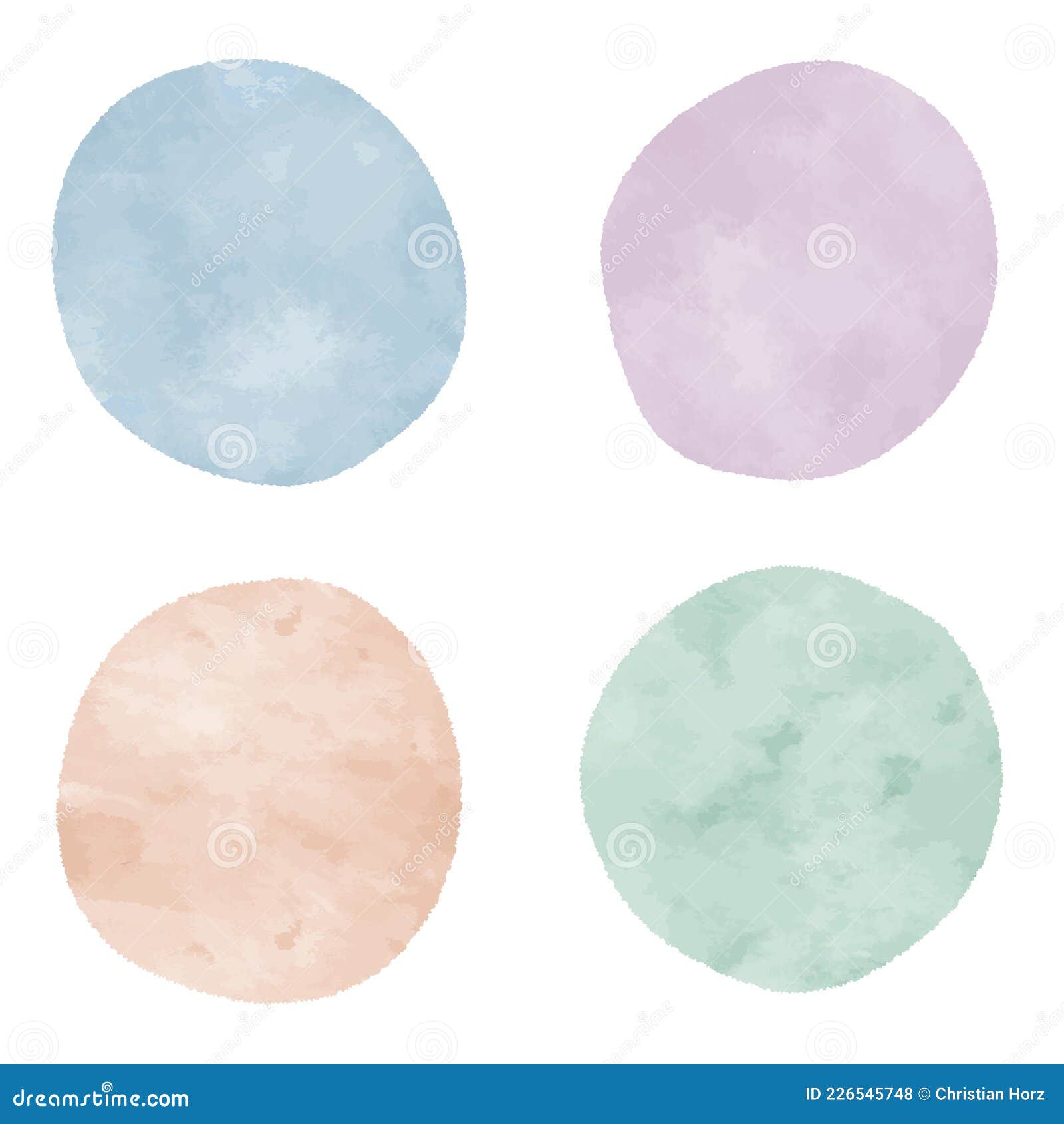 Round Pastel Watercolor Shapes Stock Vector - Illustration of colourful ...