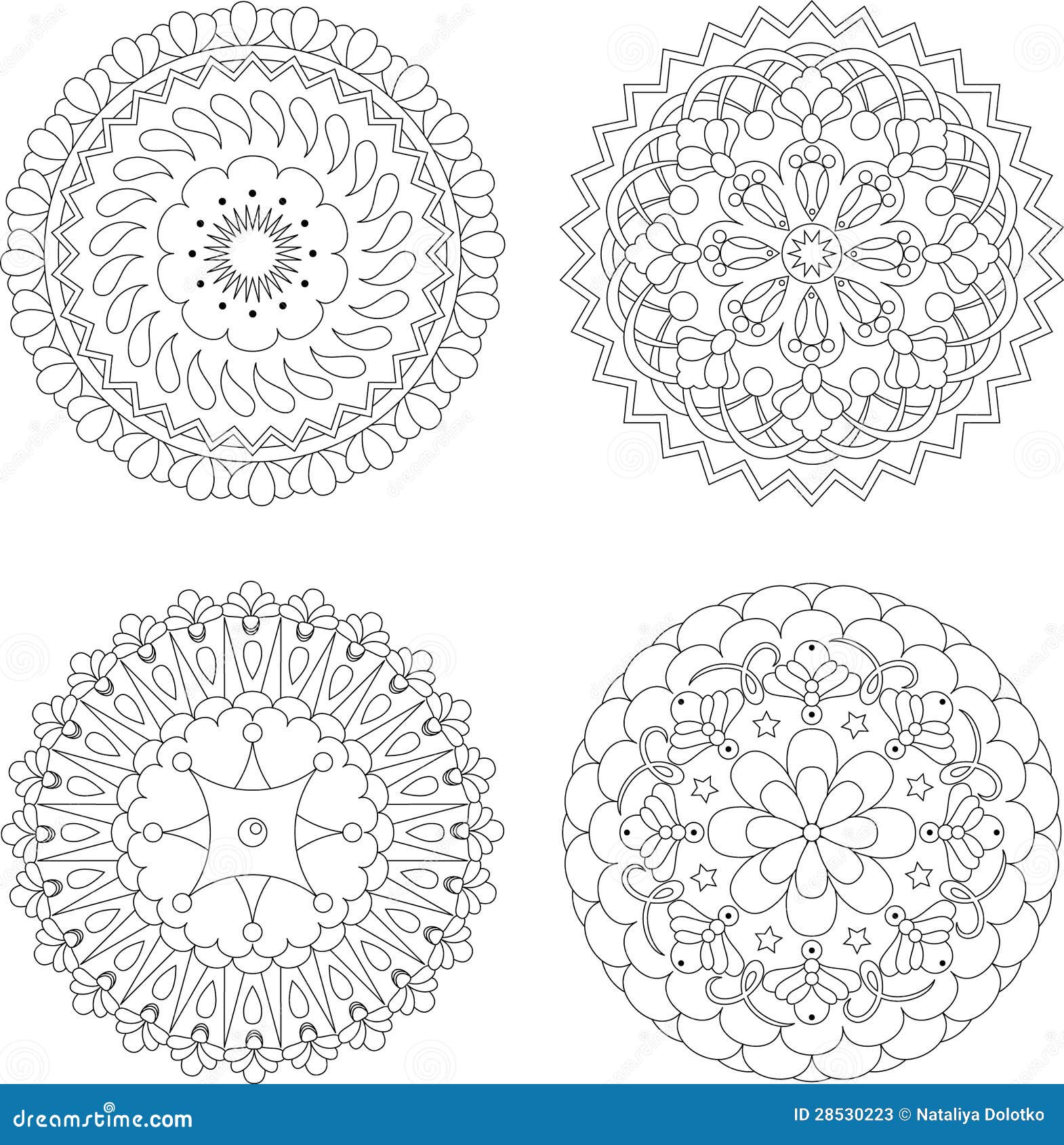 Round pattern stock vector. Illustration of decor, white - 28530223