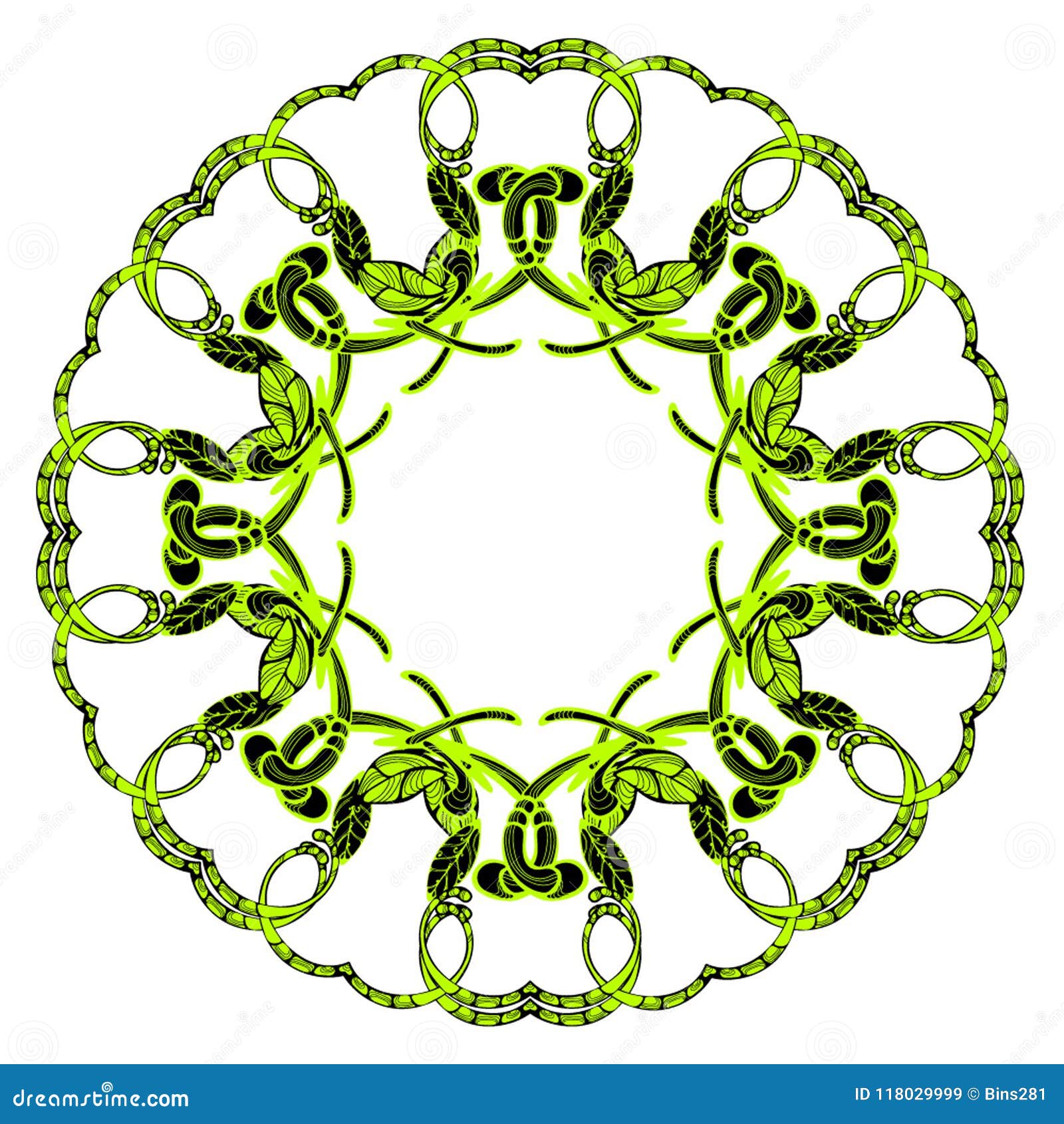 Round pattern for design stock vector. Illustration of filigree - 118029999