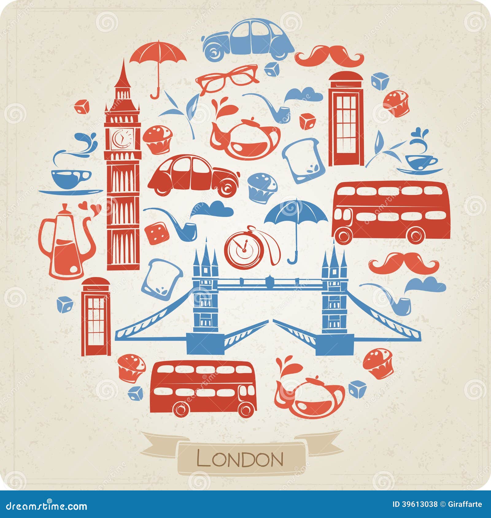 Round Pattern in London / British Theme Stock Vector - Illustration of ...