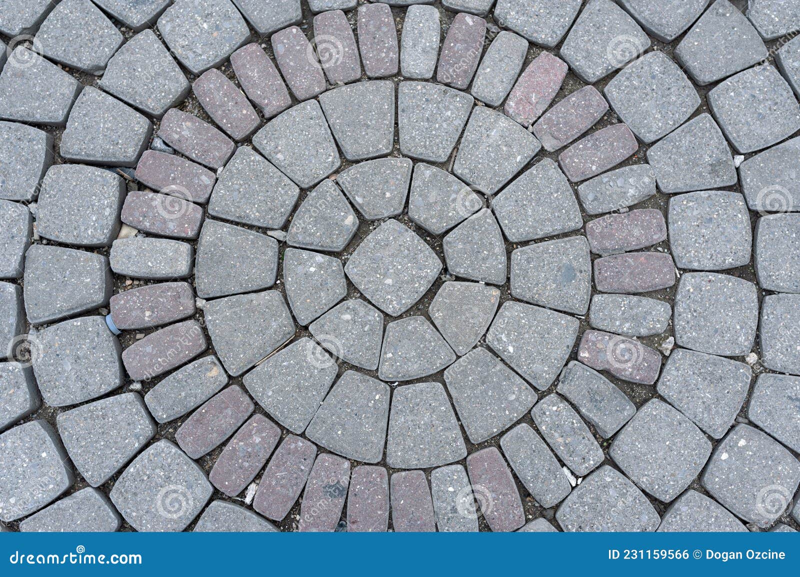 Round Patterned Stone Asphalt Pavement Stock Photo - Image of brick ...