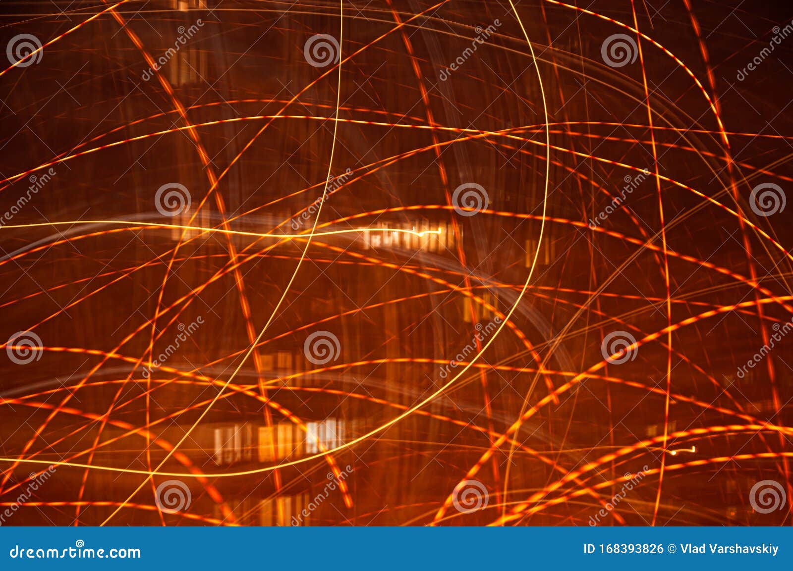 Round Patterns and Lines from the Lights Made by Rotating the Camera ...