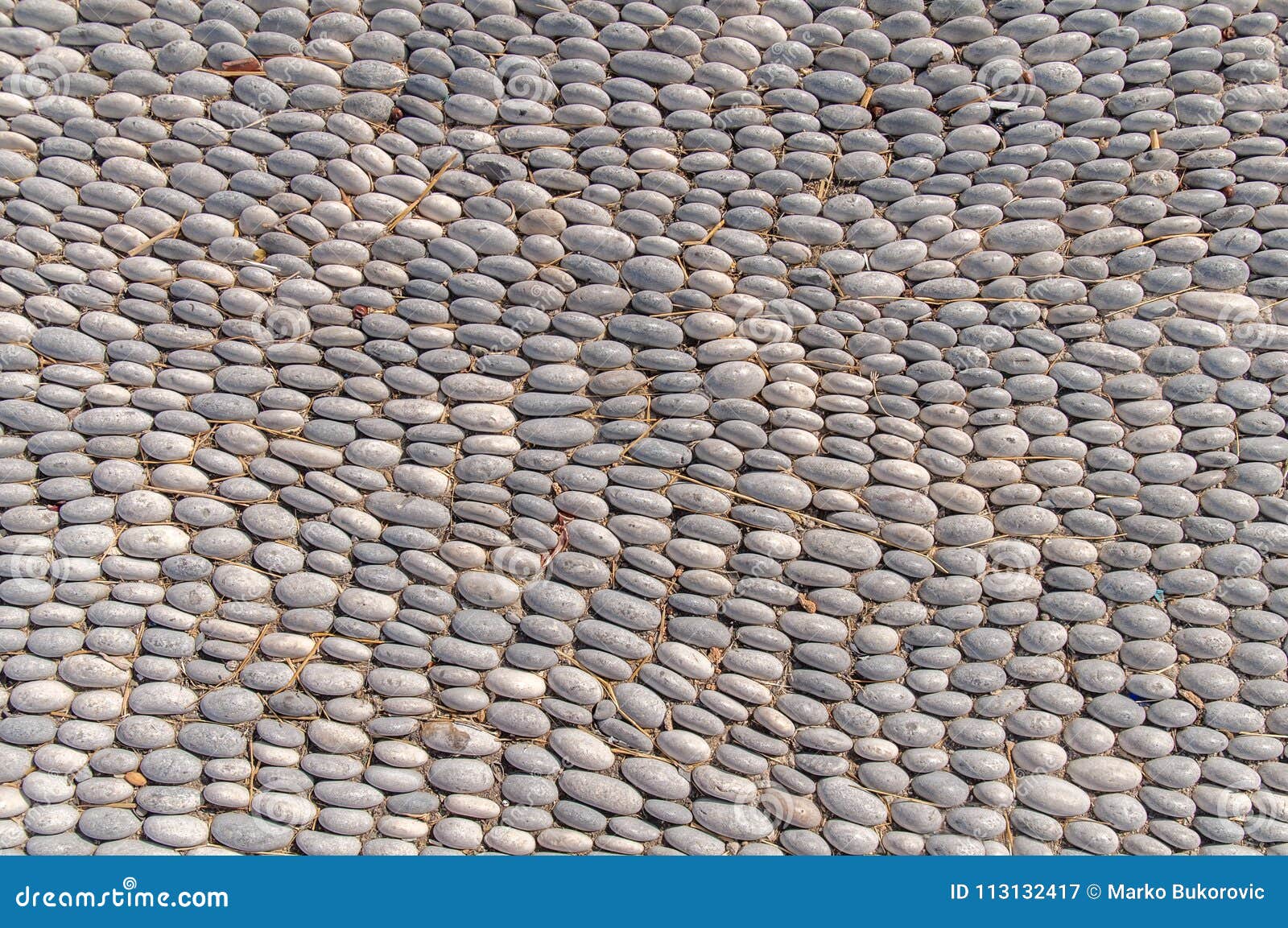 Round Pebble Stone Path Decorative Floor Texture Stock Image - Image of ...