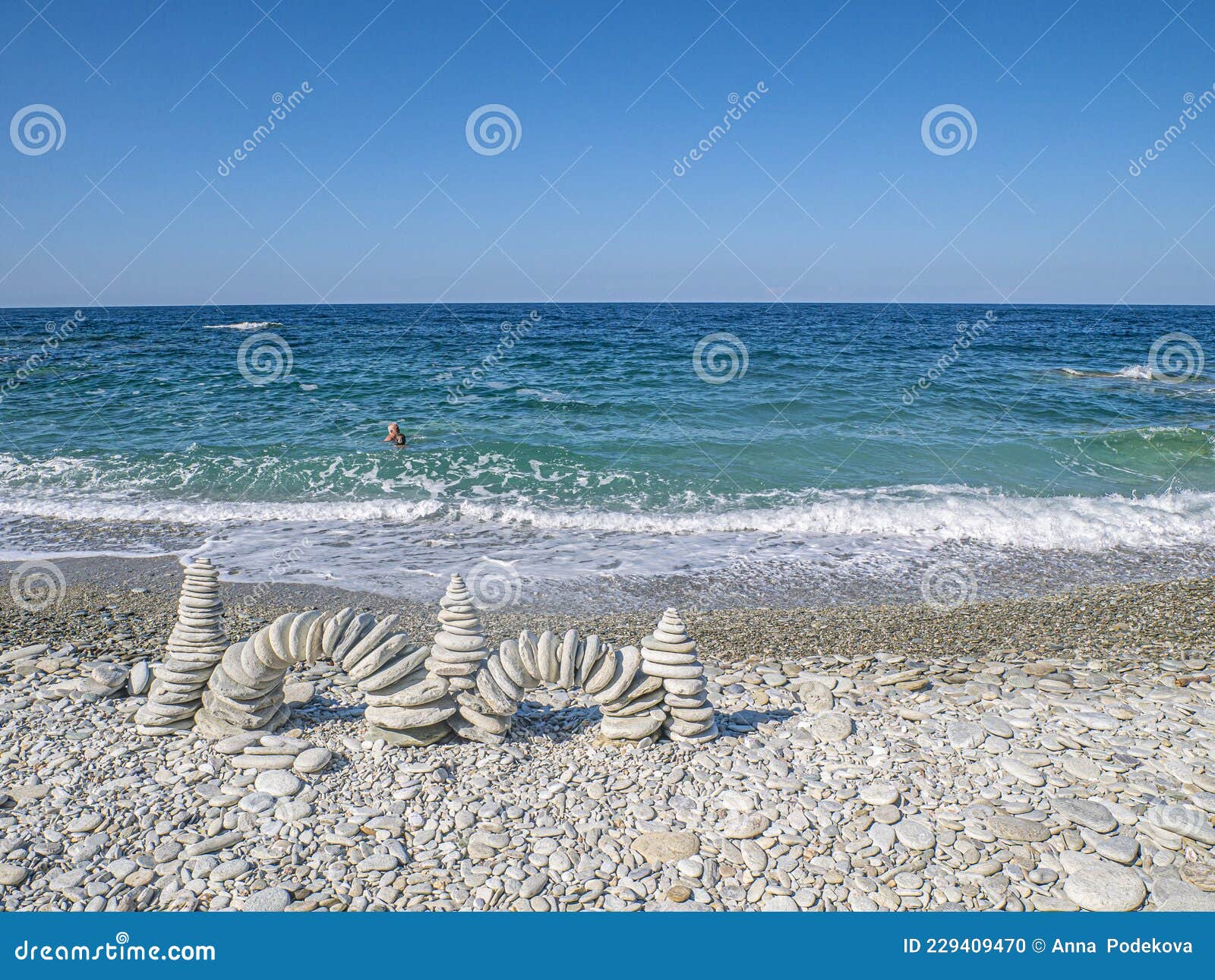 Round Pebbles Beach in Greece. Natural Beauty. Editorial Image - Image ...