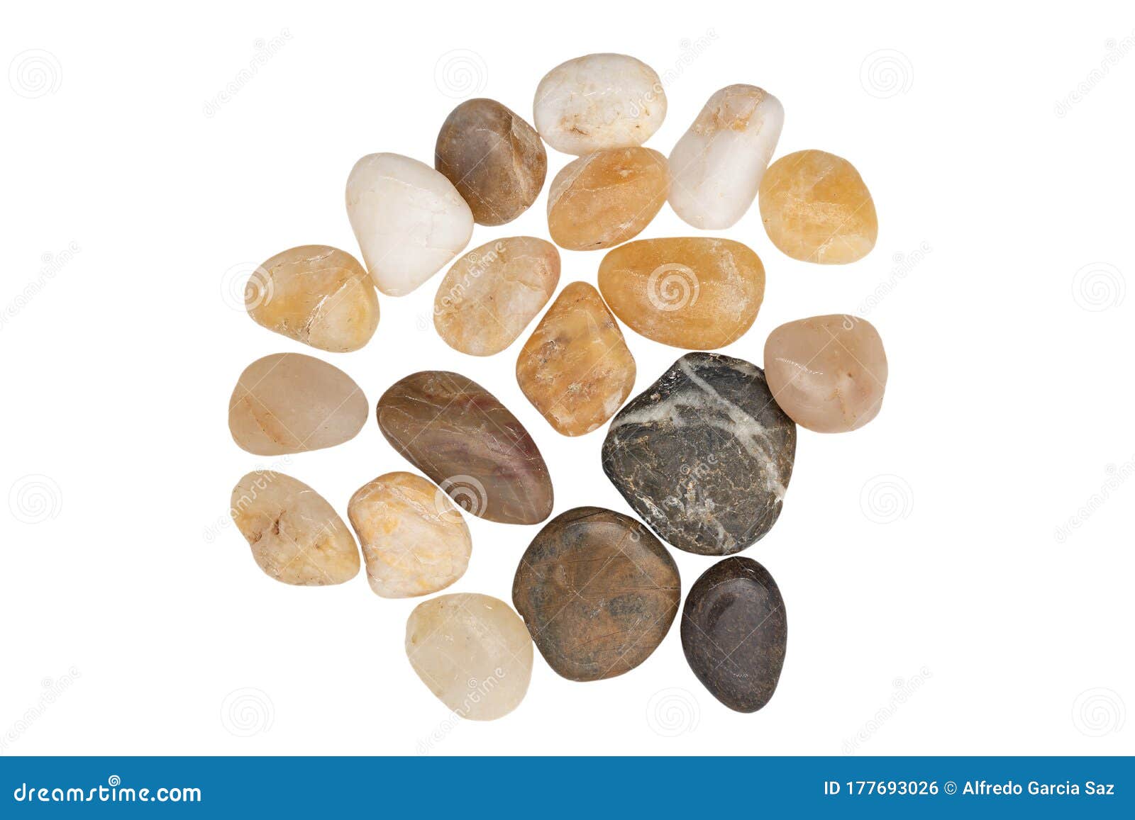 Round Pebbles Stones from Sea Isolated on White Background Stock Photo ...