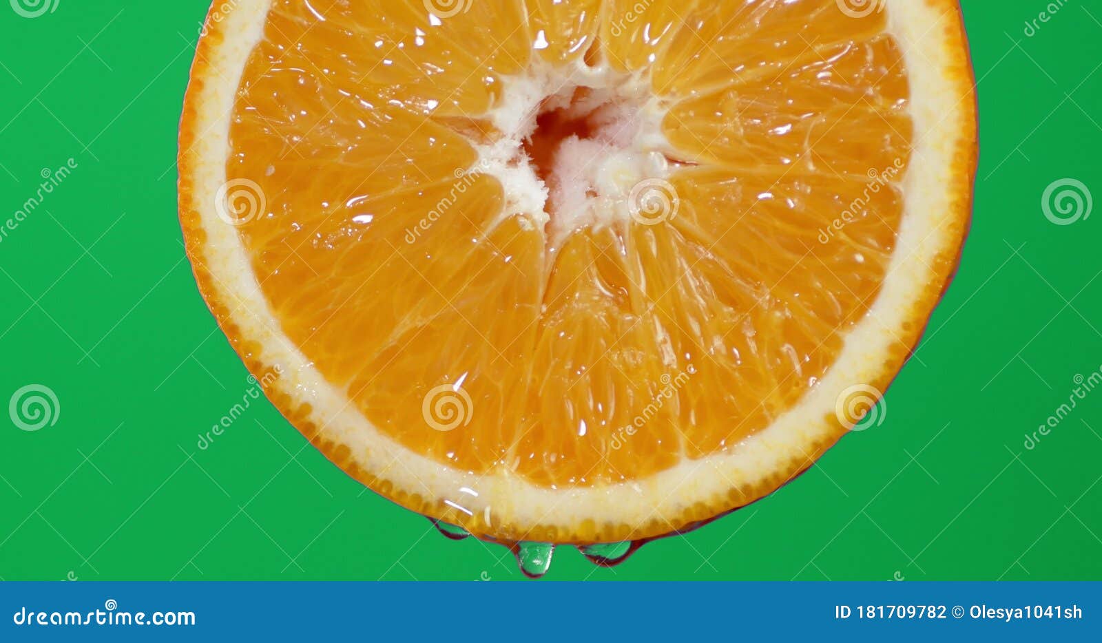 With a Round Piece of Orange Dripping Juice. Stock Footage - Video of ...