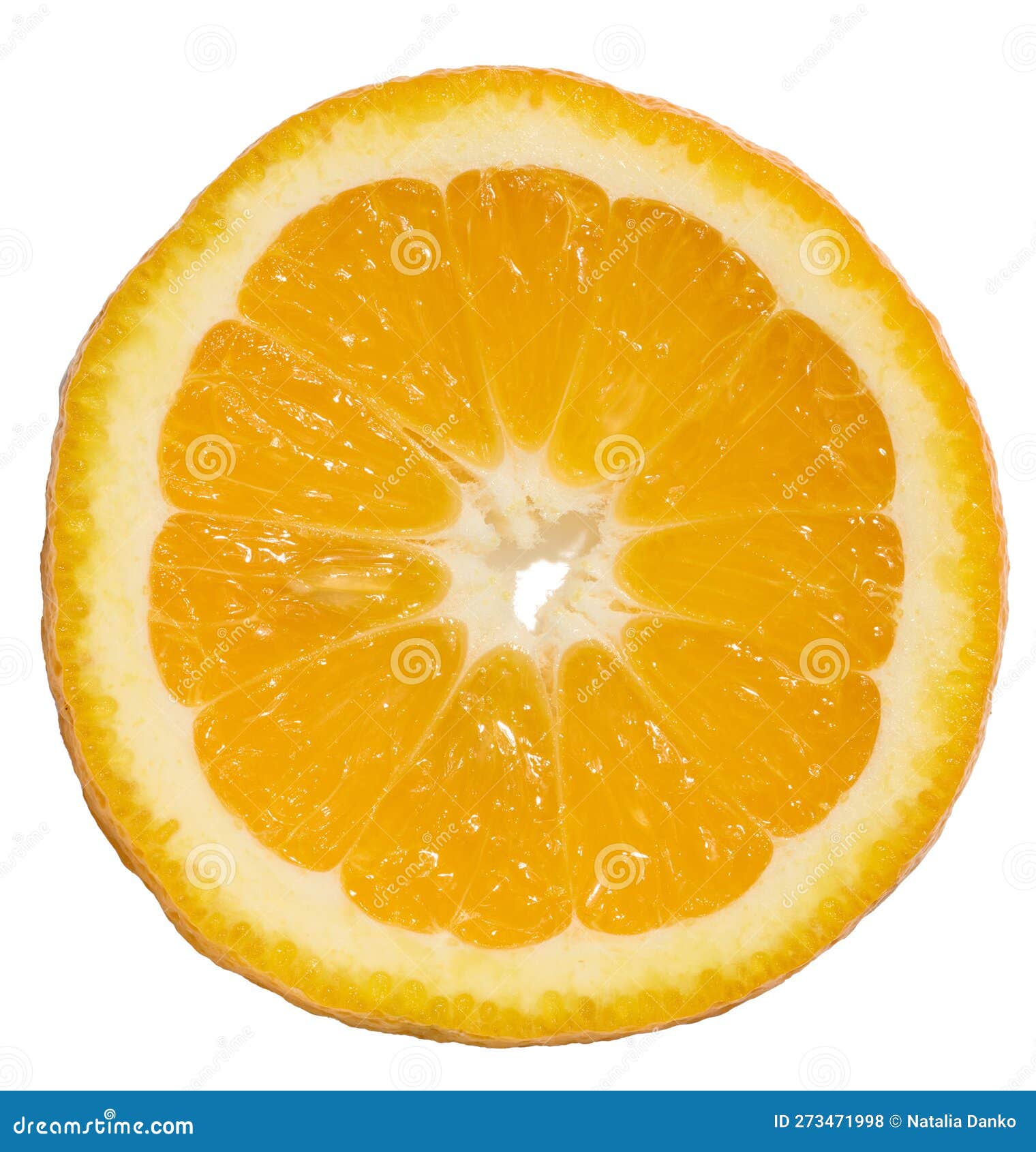 Round Piece of Orange on a White Isolated Background Stock Photo ...
