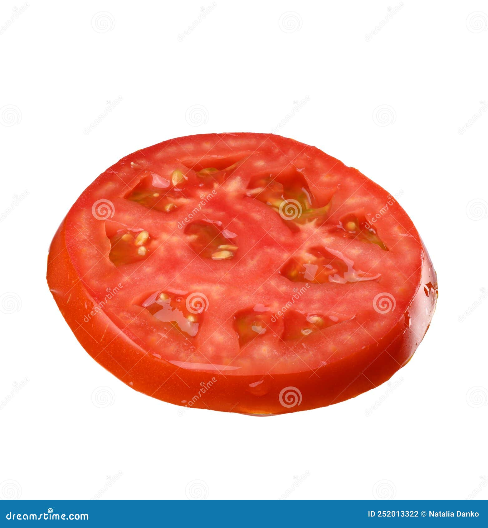 Round Piece of Red Ripe Tomato Isolated on White Background Stock Photo ...
