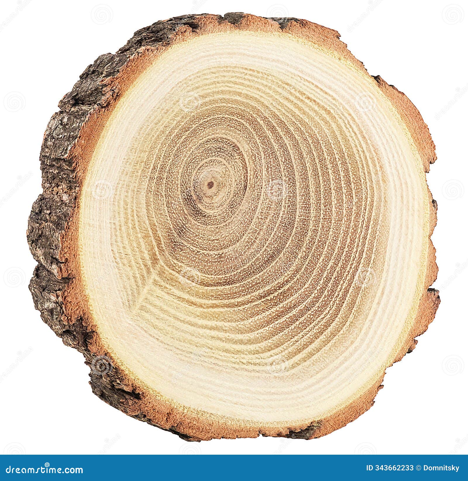 Round Piece Of Wood In Cross Section With Wood Texture Pattern Isolated ...