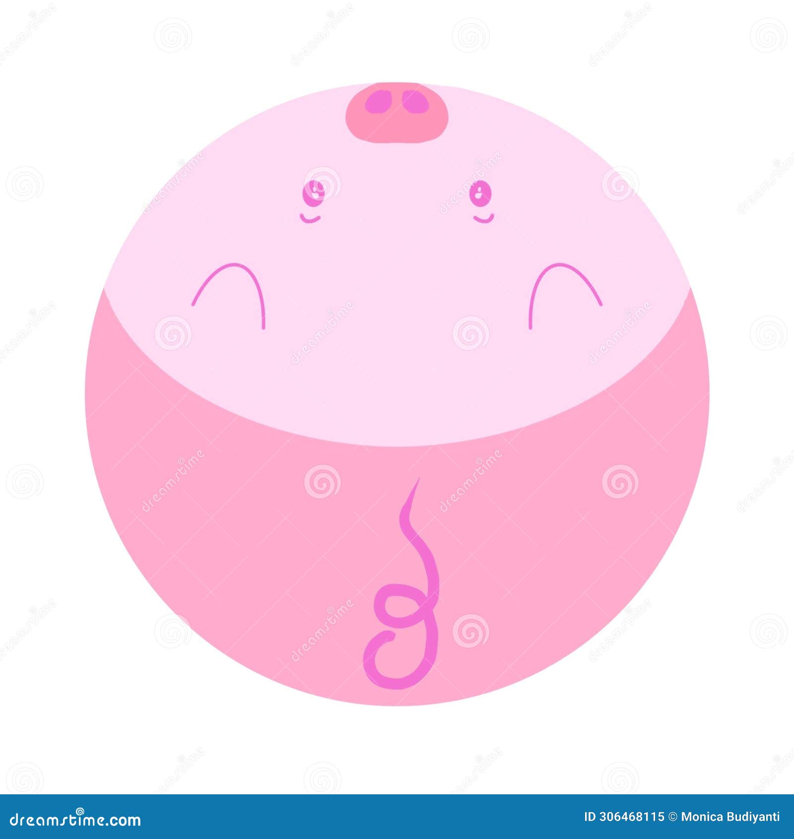 SIMPLE ROUND SHAPE CUTE PIG Stock Illustration - Illustration of kids ...