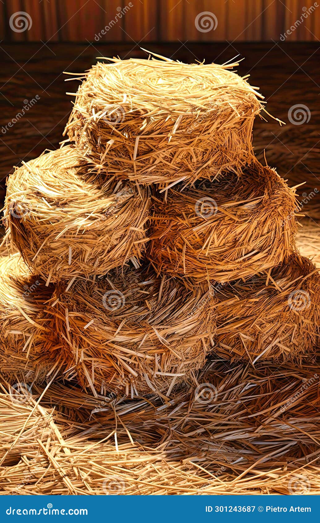 A round pile of hay croped stock illustration. Illustration of pile ...