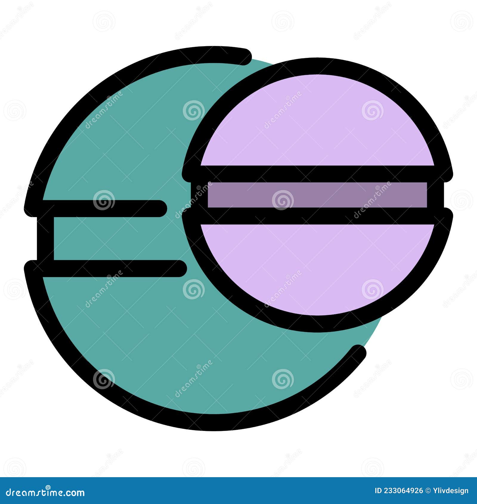 Round Pill Icon Color Outline Vector Stock Illustration - Illustration ...