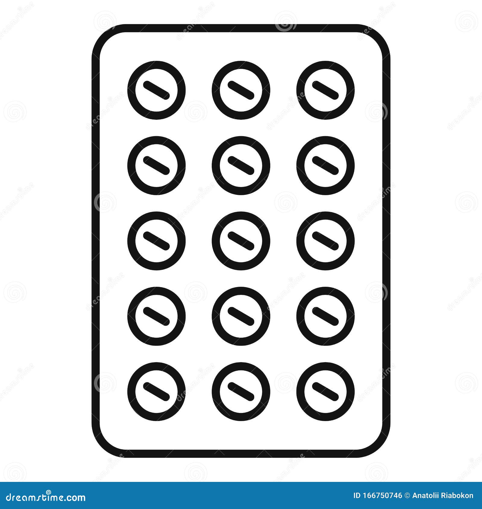 Round Pills Package Icon, Outline Style Stock Vector - Illustration of ...