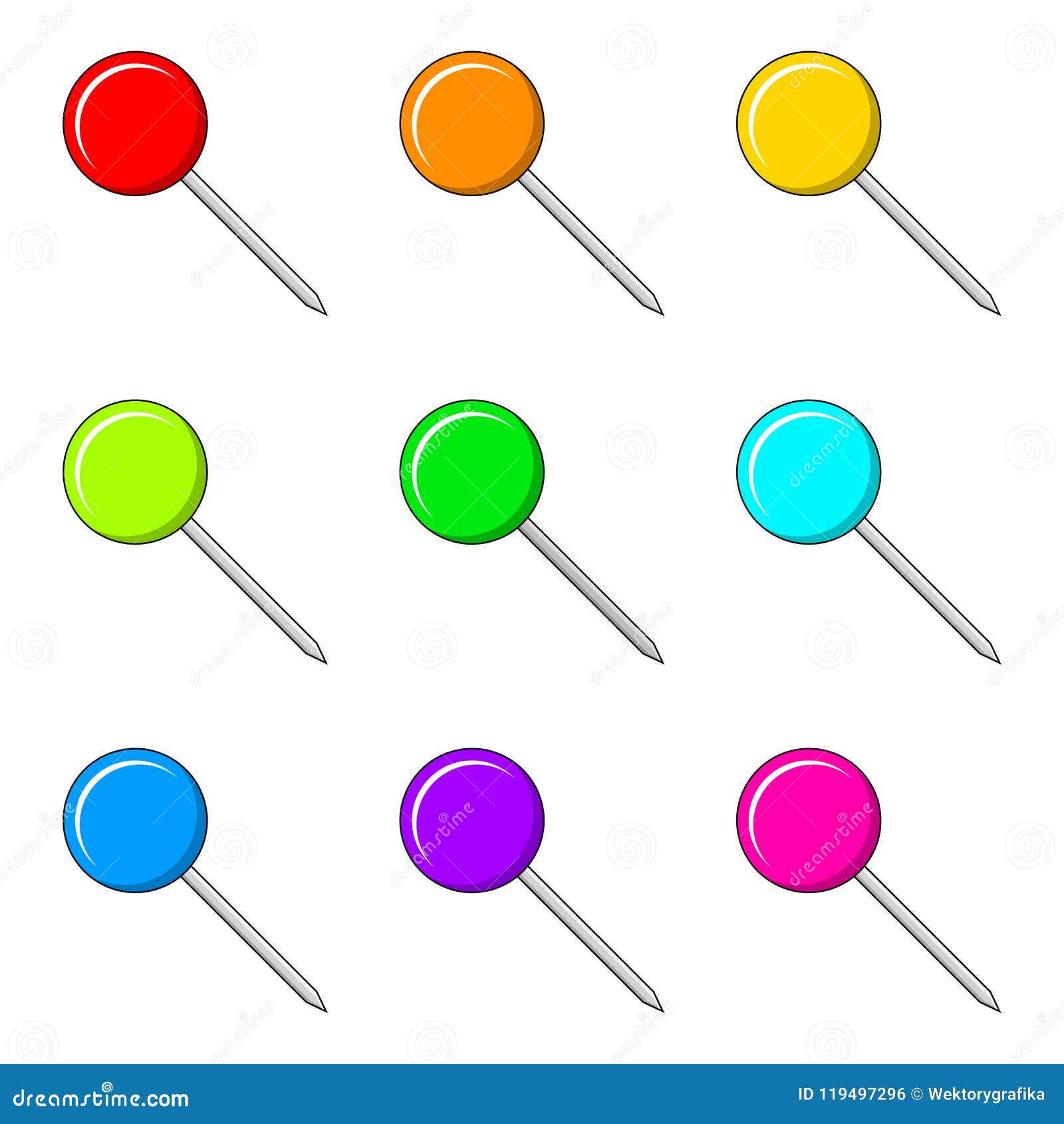 Round Pin Office Vector Design Isolated on White Stock Vector ...