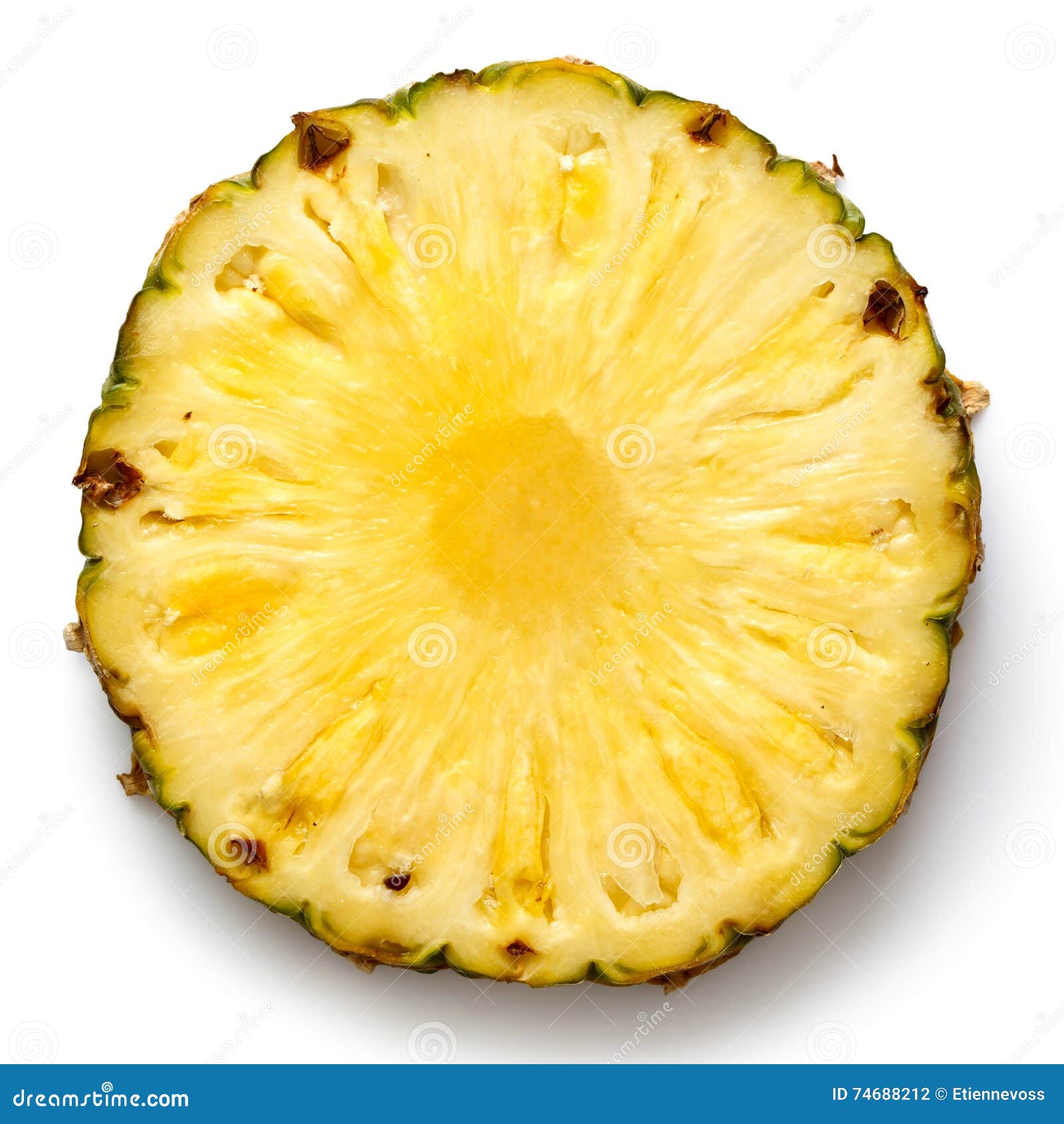 Pineapple Slice Under Sunlight In Dark Background. Tropical Fruits ...