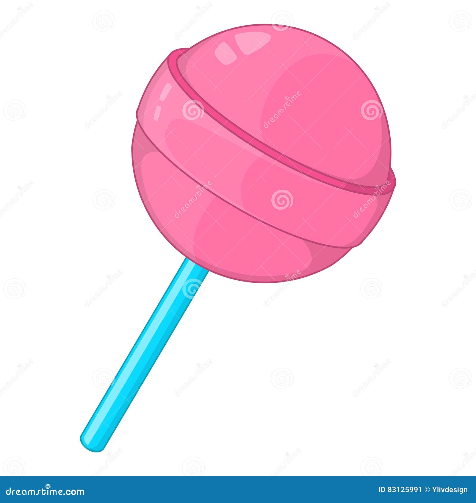 Round Pink Lollipop Icon, Cartoon Style Stock Vector - Illustration of ...