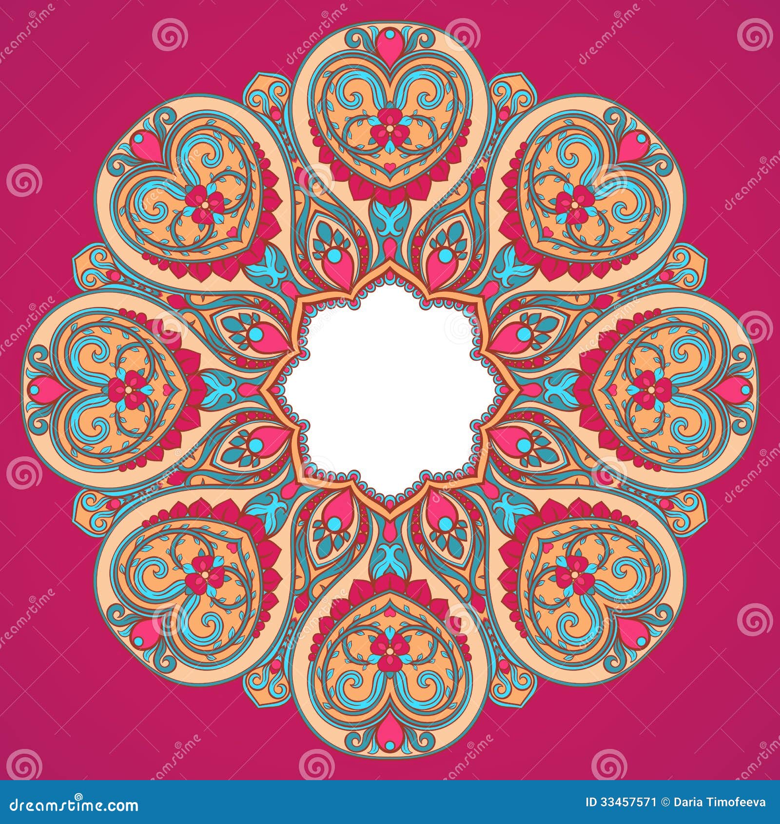 Round pink pattern stock vector. Illustration of illustrations - 33457571