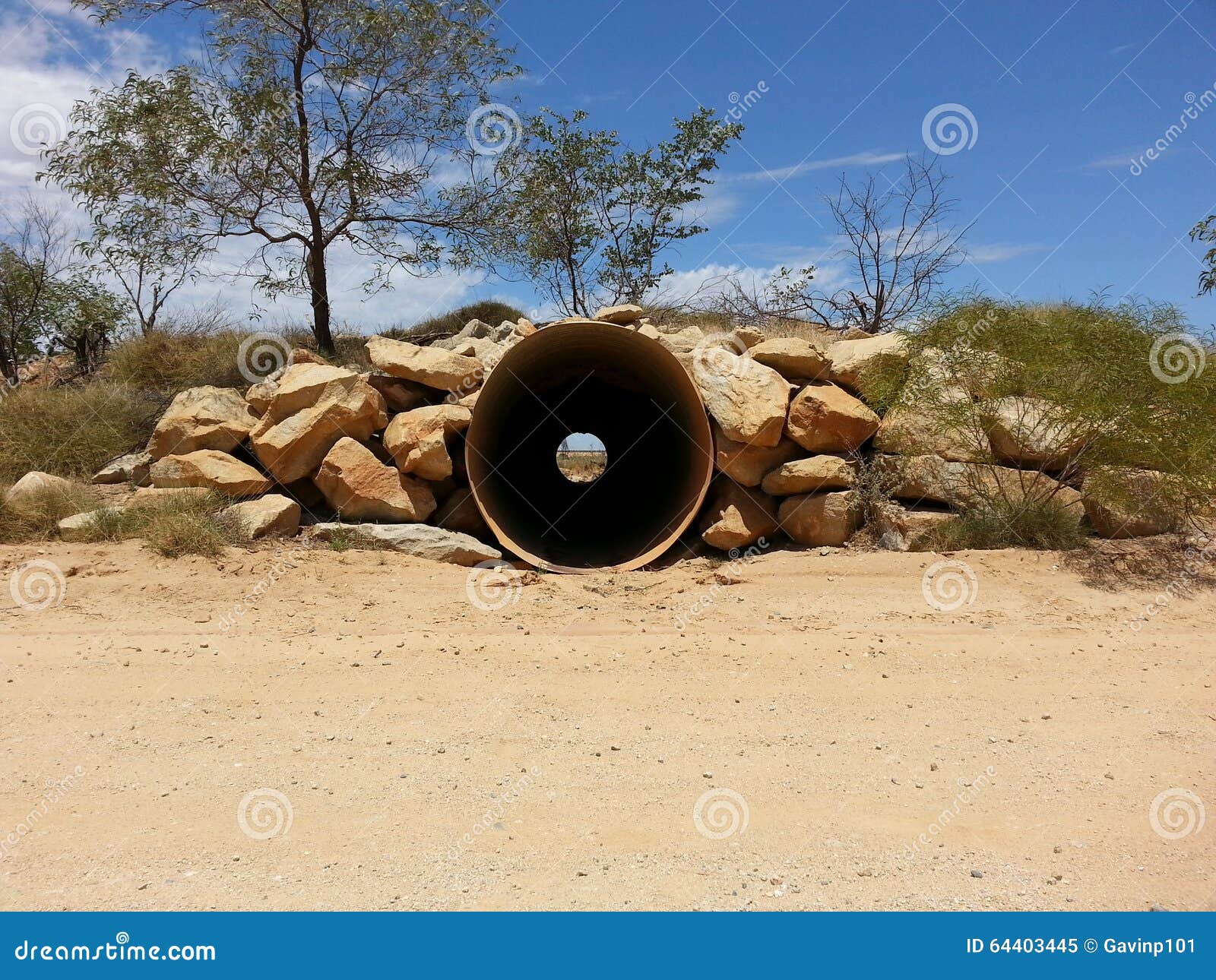 Round Pipe Culvert Drain Tunnel through Hill Stock Image - Image of ...