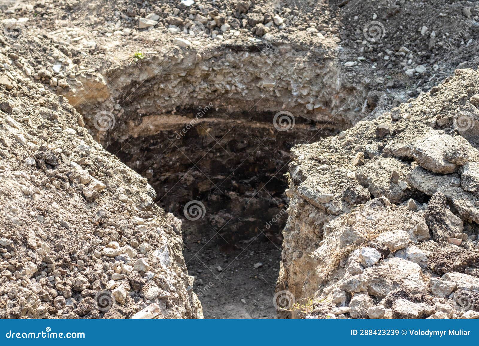 Round Pit for Installing the Sewer Circle, Septic Tank Stock Image ...