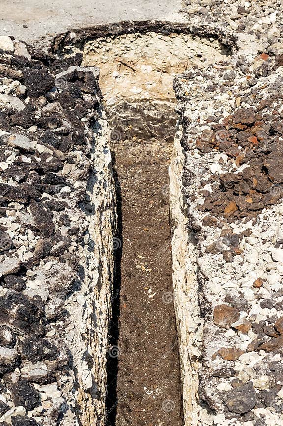 Round Pit for Installing the Sewer Circle, Septic Tank Stock Image ...