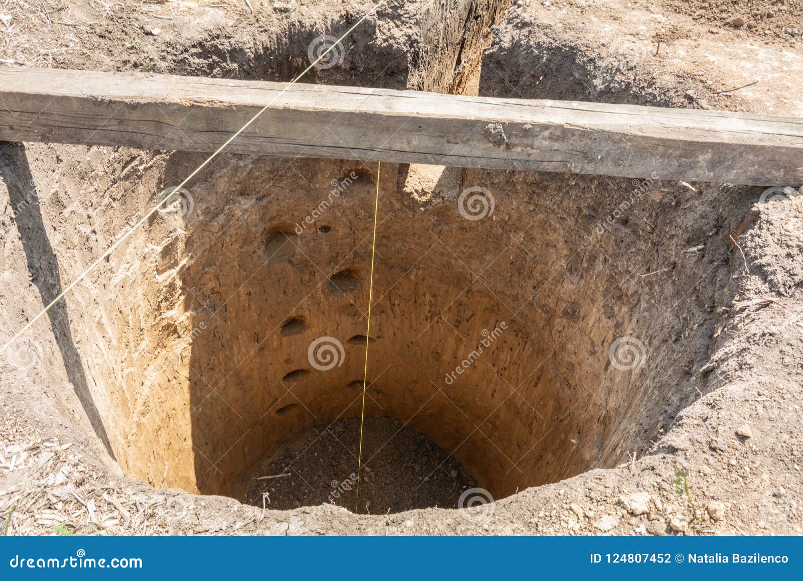 Round Pit for a Septic Tank Stock Photo - Image of engineering ...