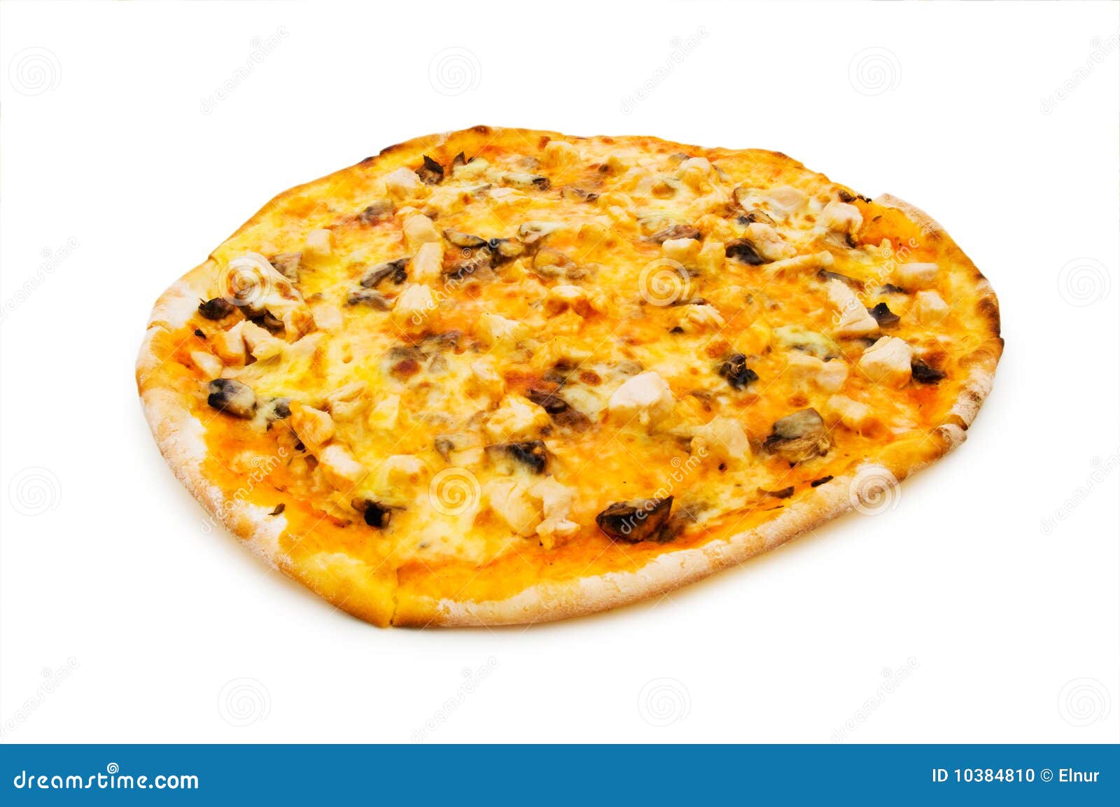 Round pizza isolated stock photo. Image of mozzarella - 10384810