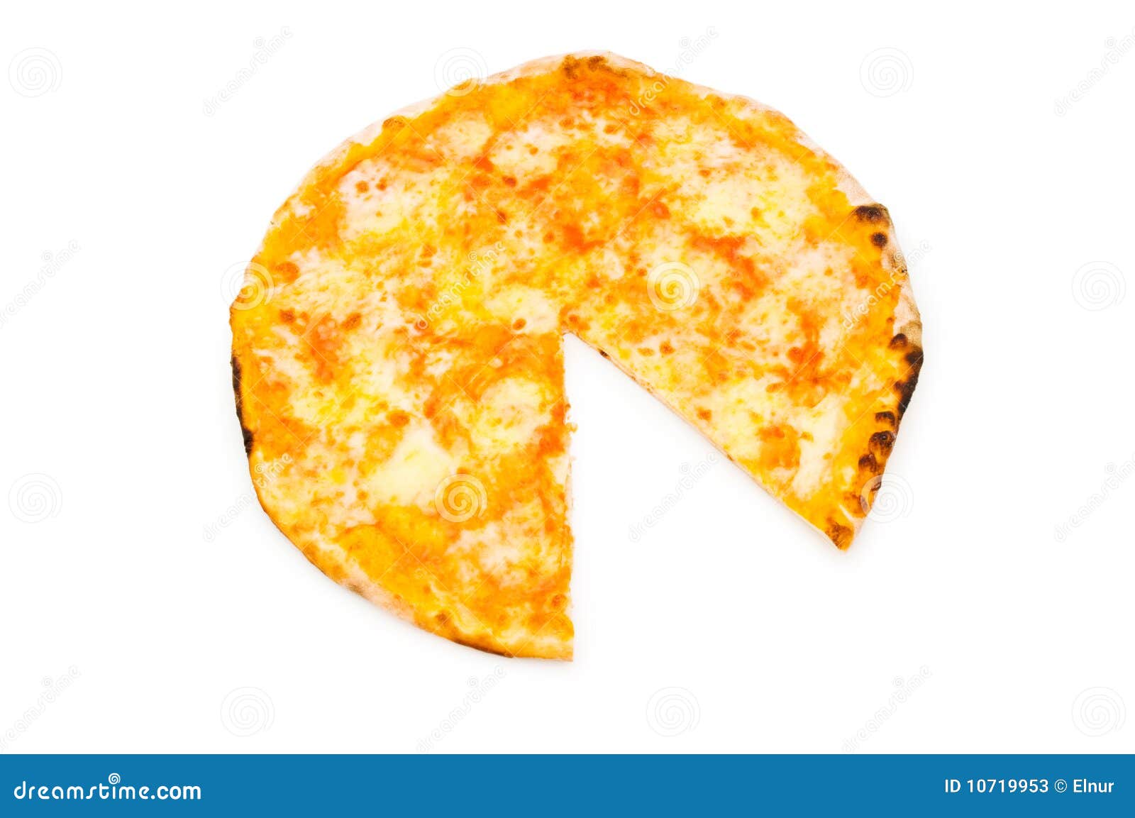 Round pizza isolated stock image. Image of toppings, mozzarella - 10719953