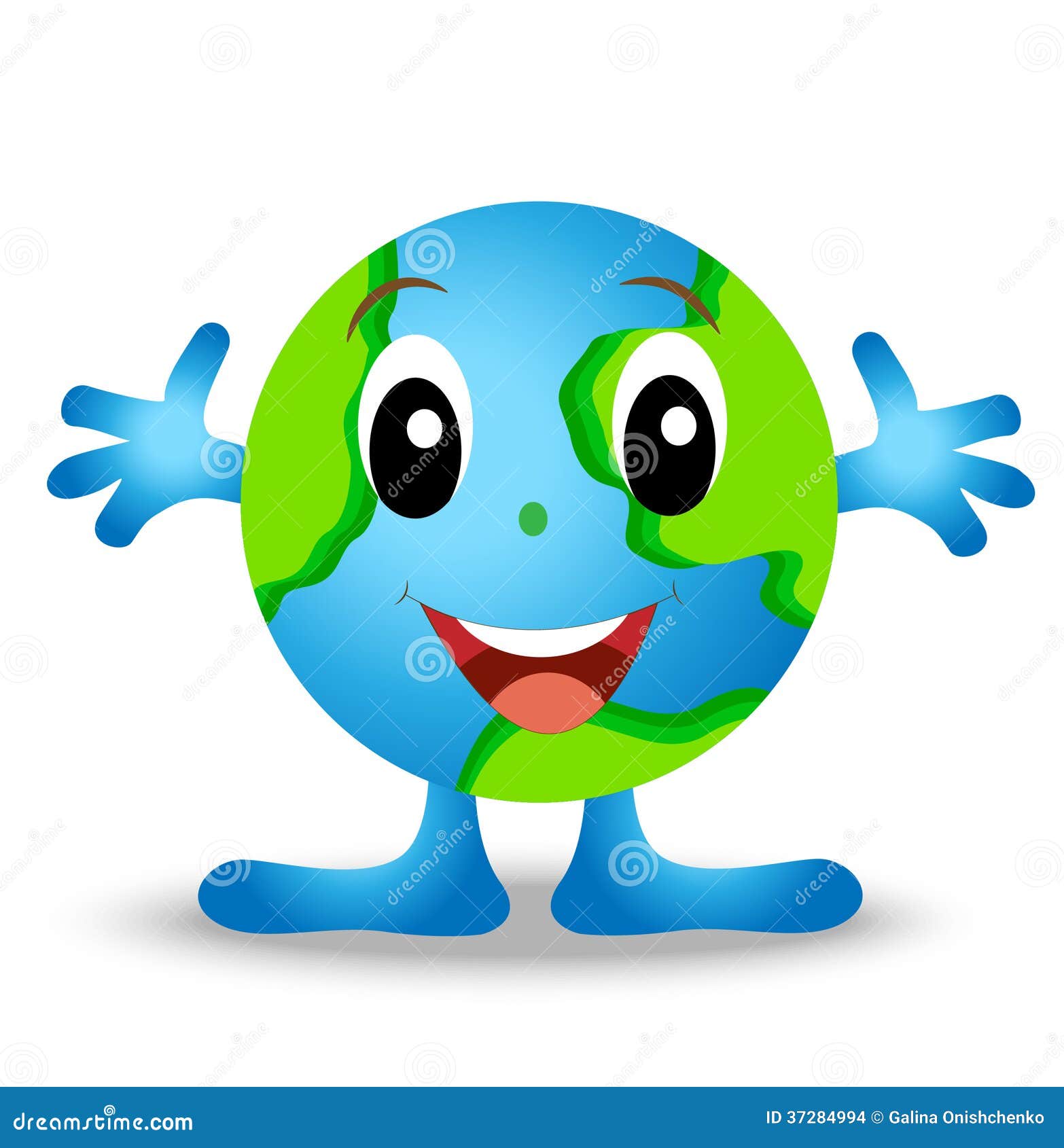 A Round Planet is Earth, Merry Personage Stock Vector - Illustration of ...