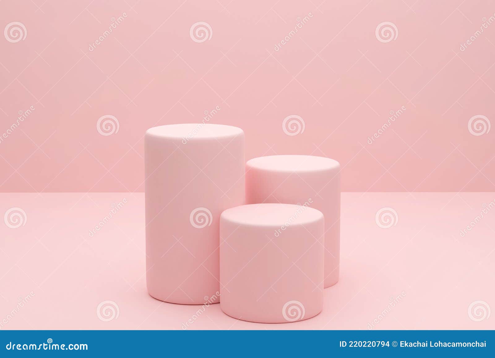 Round Platform Pink Colour. Studio Scene for Product Display. 3D ...