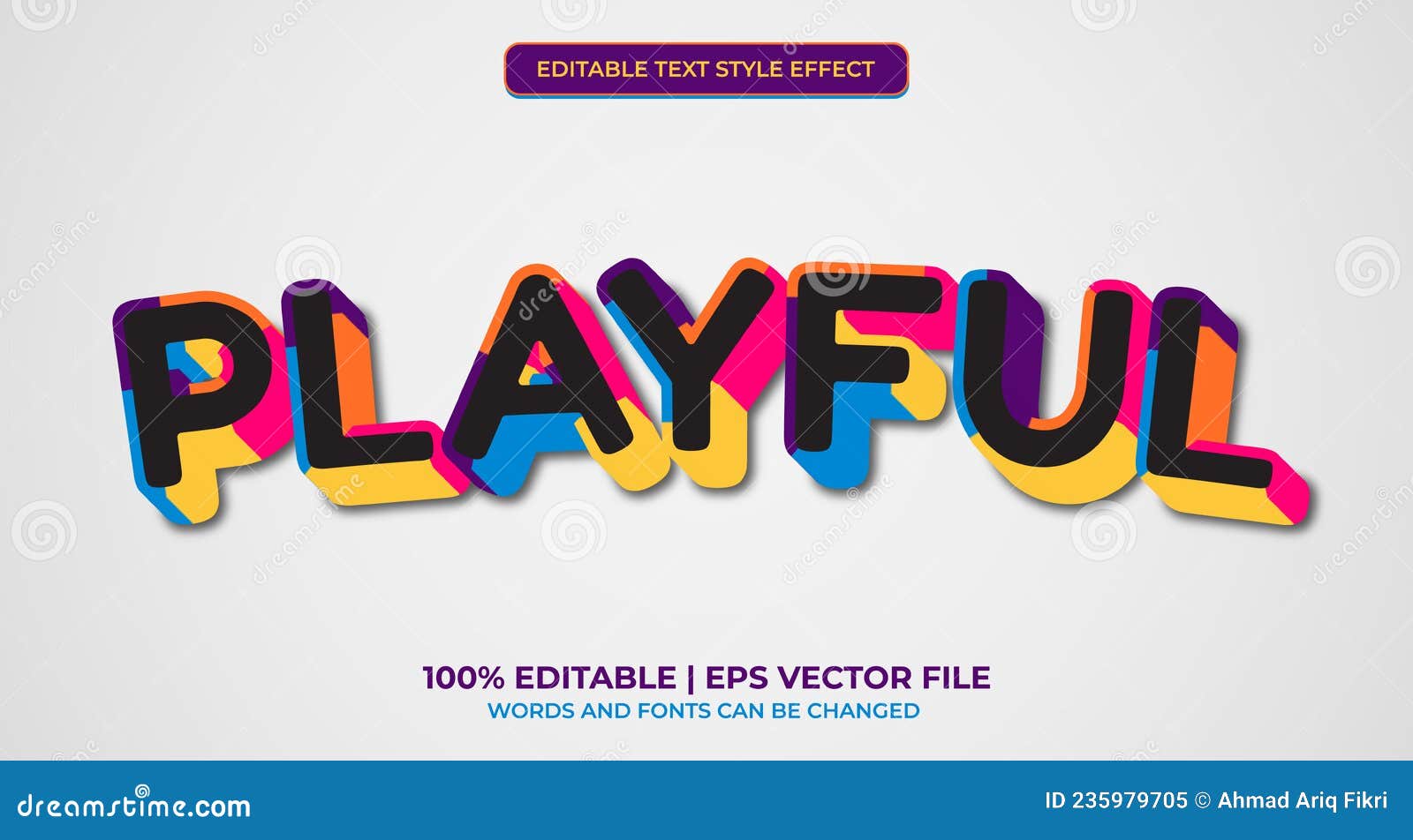 Round Playful Text Style. Editable Text Effect Stock Vector ...