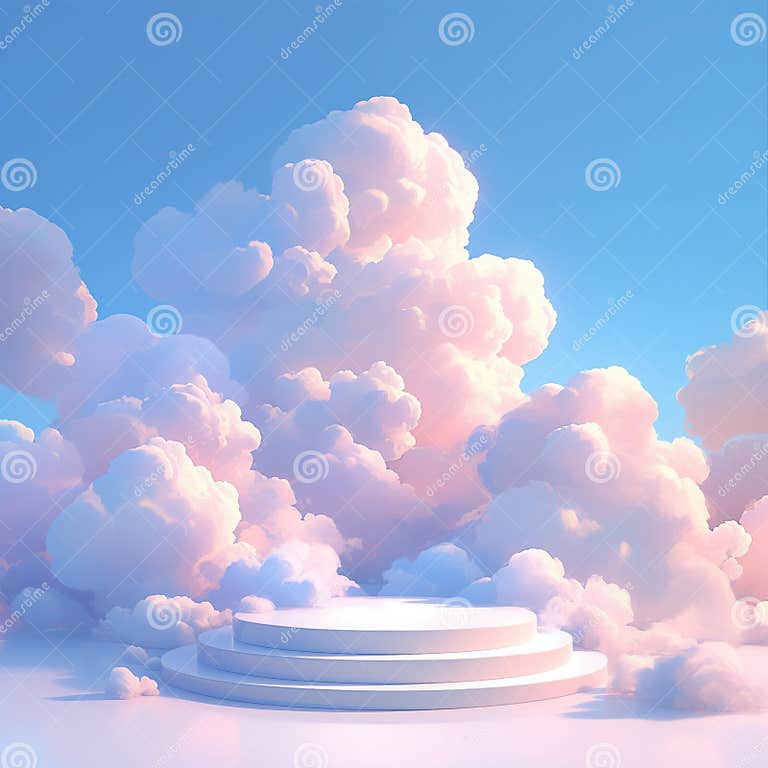 Round Podium for Presentation with Steps. Platform, Display for Display ...